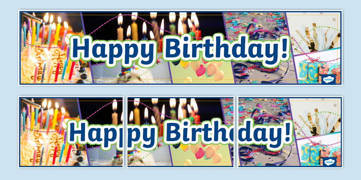Happy Birthday Photo Display Banner - Twinkl