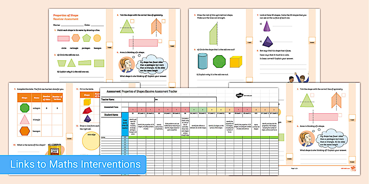 👉 Year 3 Properties of Shape Baseline Assessment and Tracker