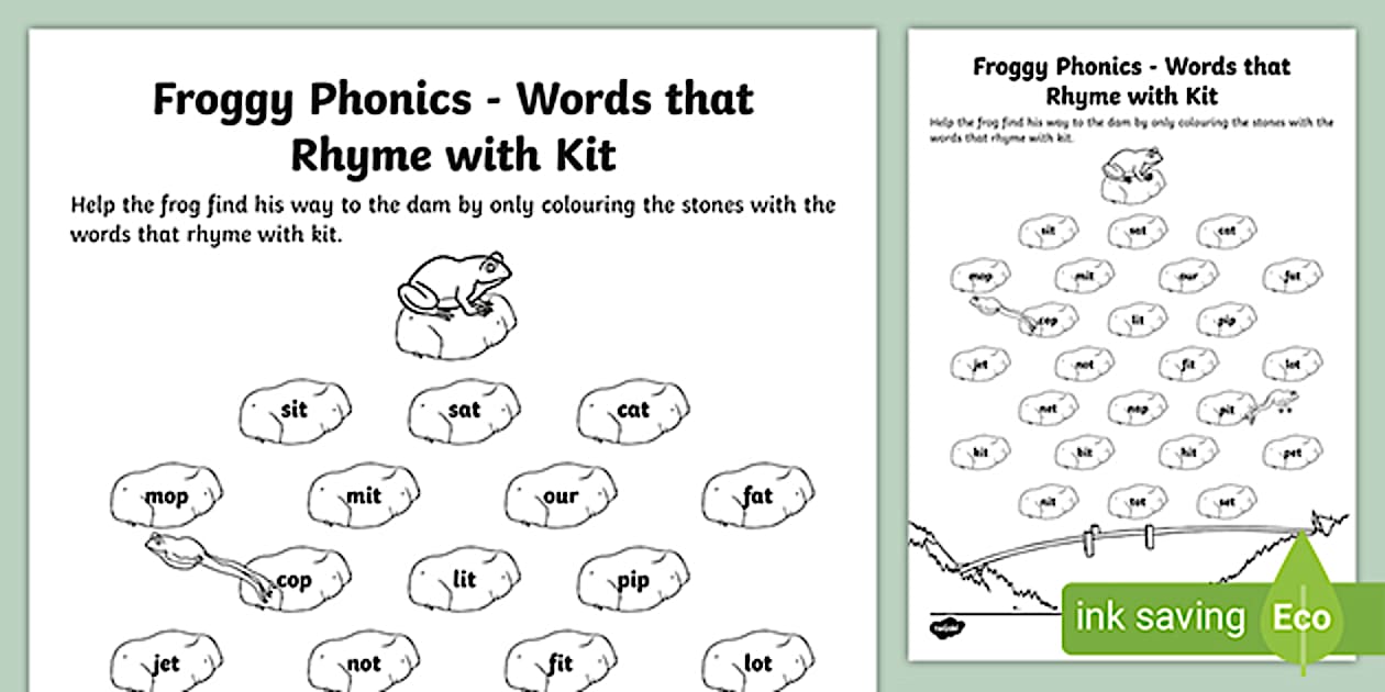 Editable Froggy Phonics - Words that Rhyme with Kit - Twinkl
