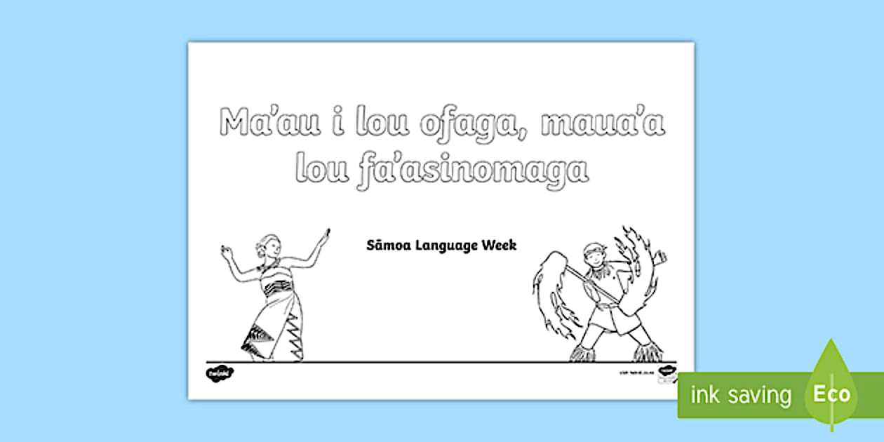Samoan Language Week Colouring Page (teacher made) - Twinkl