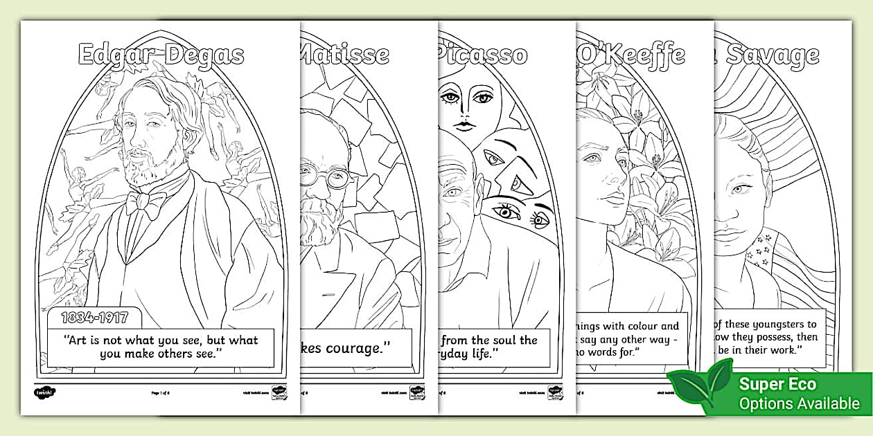 Inspirational Art Quotes Colouring Pack | KS1 Art Resources