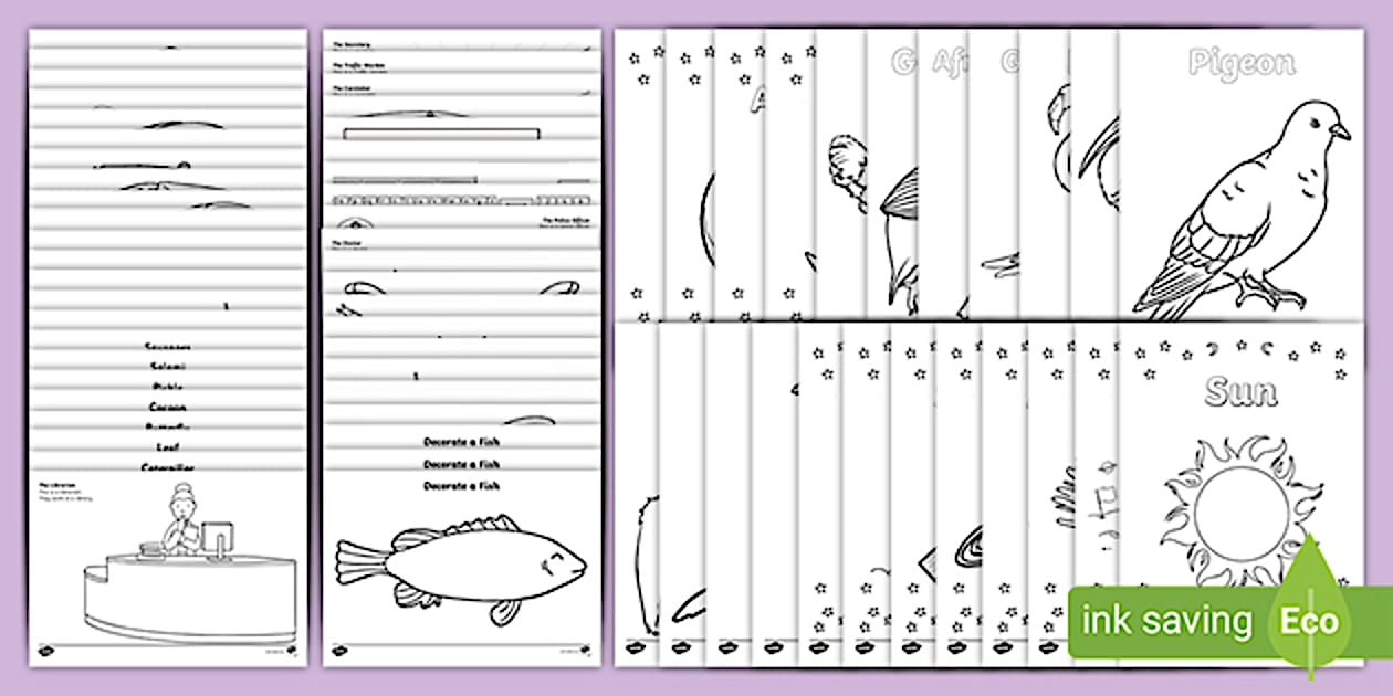 Topics Colouring Pages Pack 4 (teacher made) - Twinkl