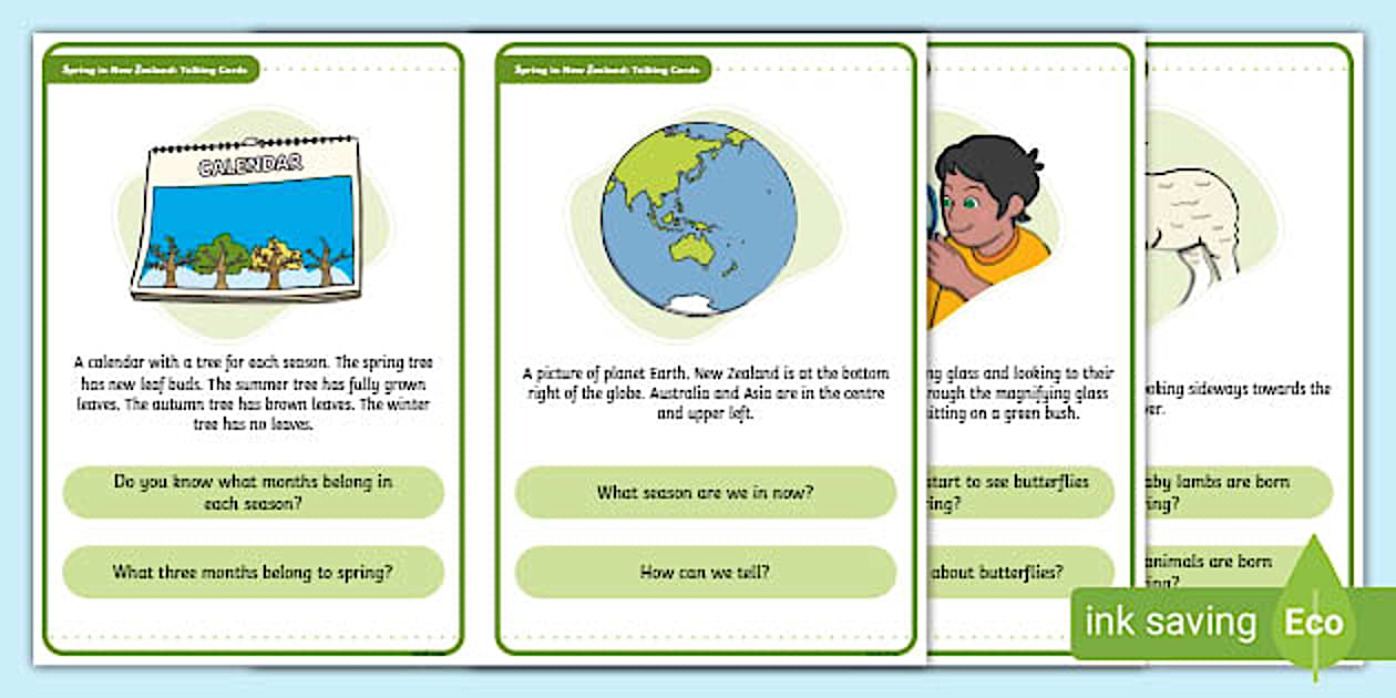Spring In New Zealand: Talking Cards (Teacher-Made) - Twinkl