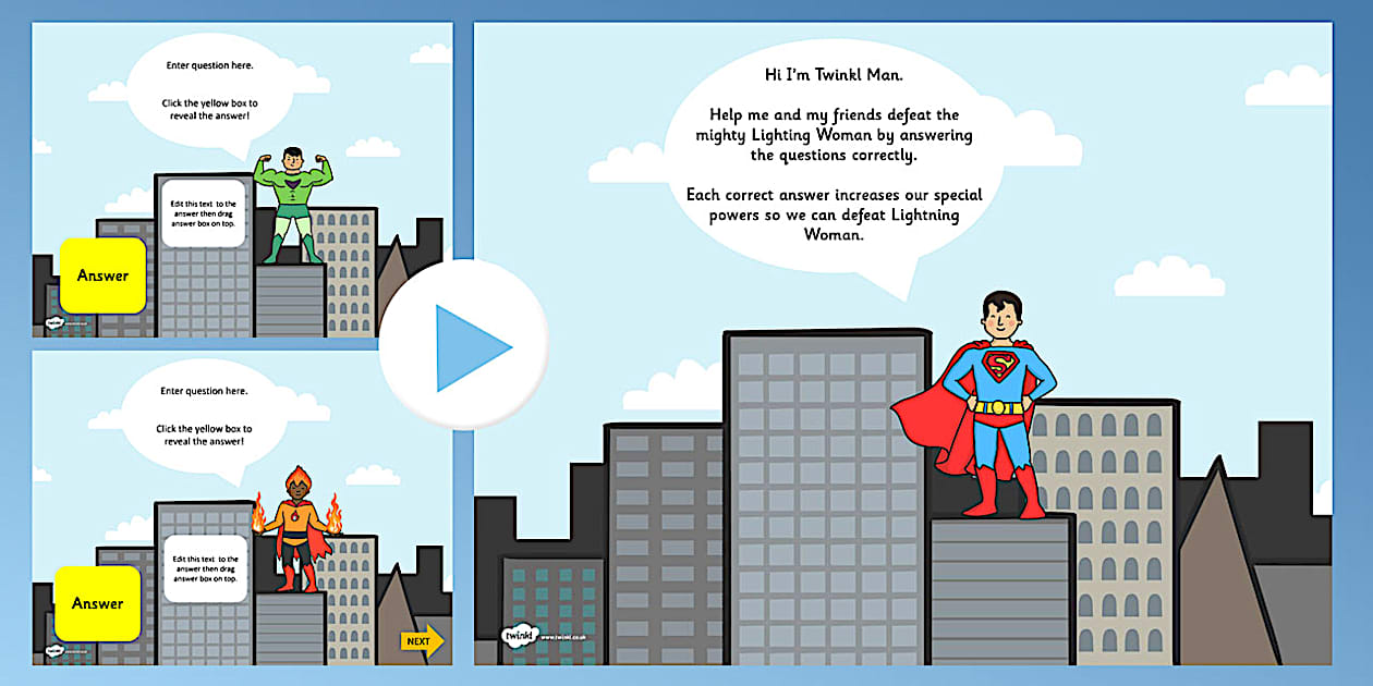 Superhero Themed Adaptable Starter And Plenary PowerPoint