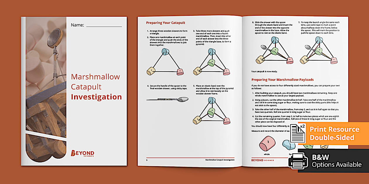 Marshmallow Catapult Investigation Booklet (Teacher-Made)