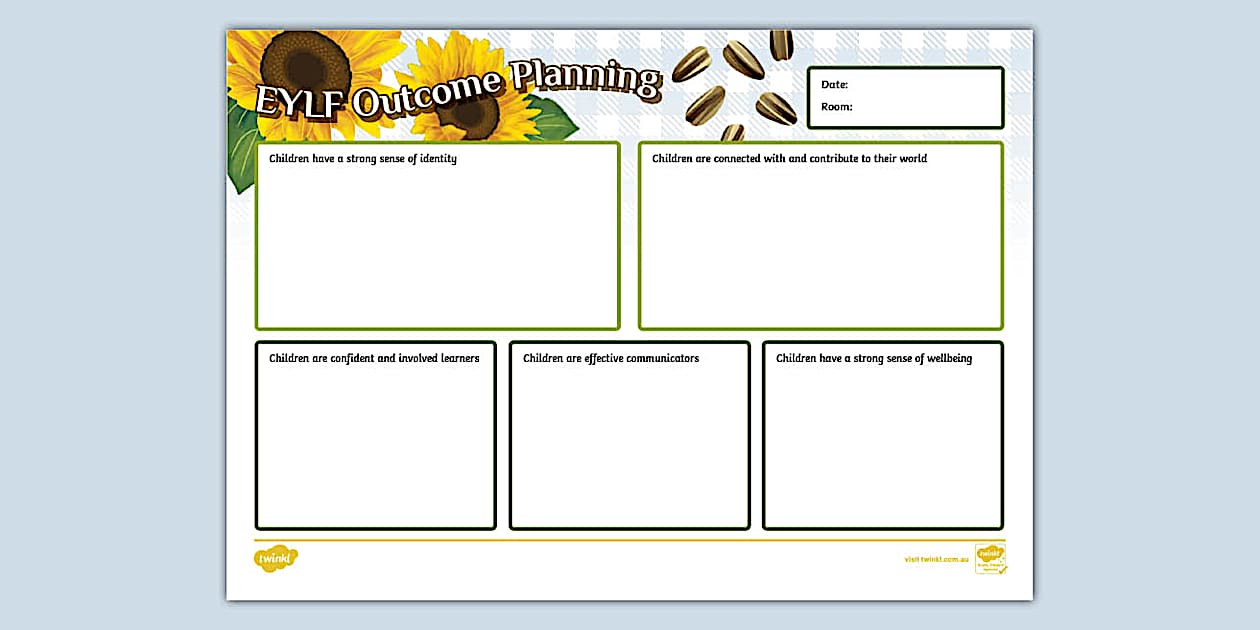 Sunflower EYLF Planning Template (teacher made) - Twinkl