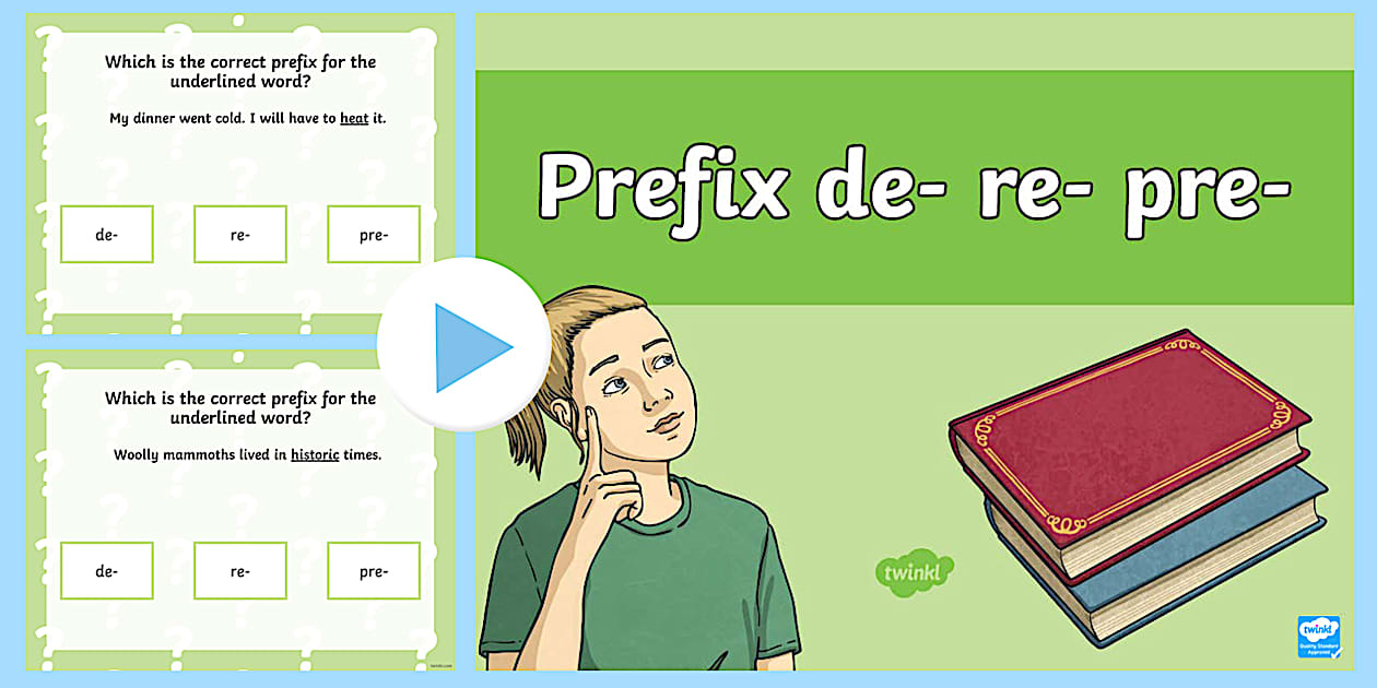 Prefixes Re-, De-, Pre- PowerPoint Game (teacher made)