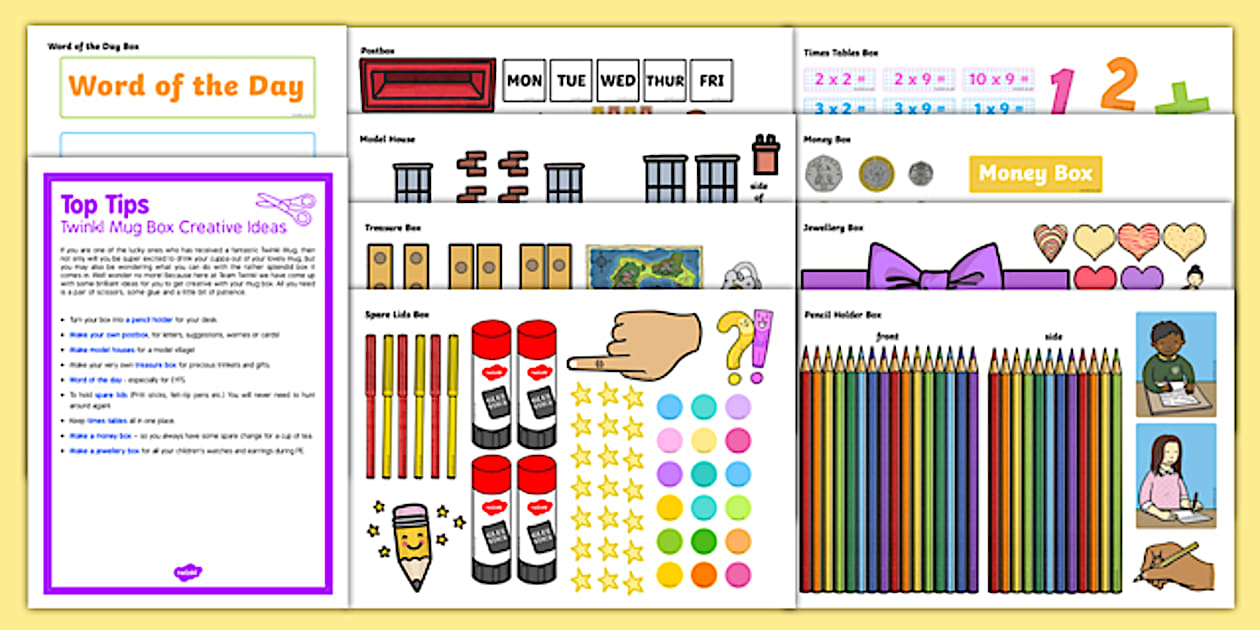 Twinkl Mug Box Ideas Resource Pack - Twinkl