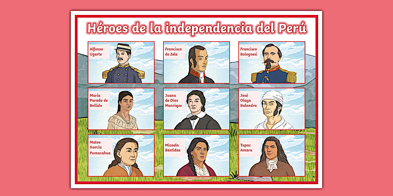 Lámina: Héroes de la independencia del Perú | Twinkl