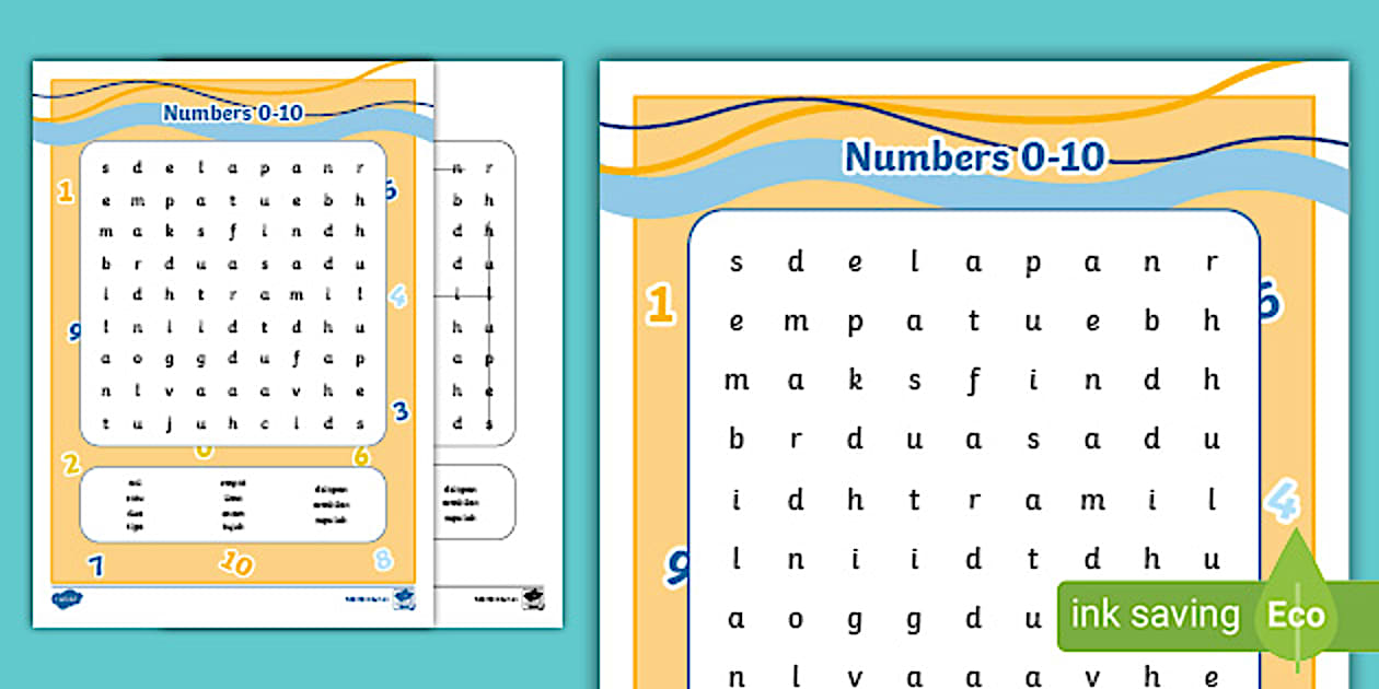Indonesian Numbers Word Search 0 to 10 | Twinkl - Twinkl