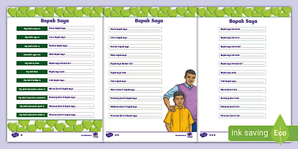 Father's Day Differentiated Writing Activity Indonesian