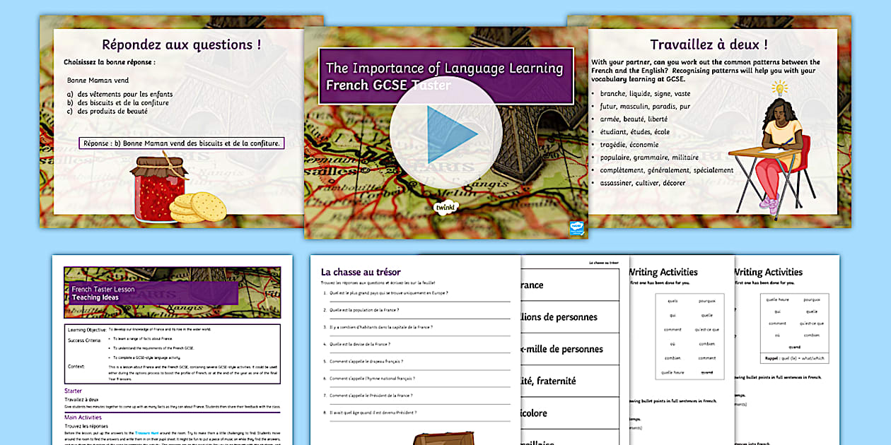 GCSE Options: French Taster Lesson Pack - Twinkl