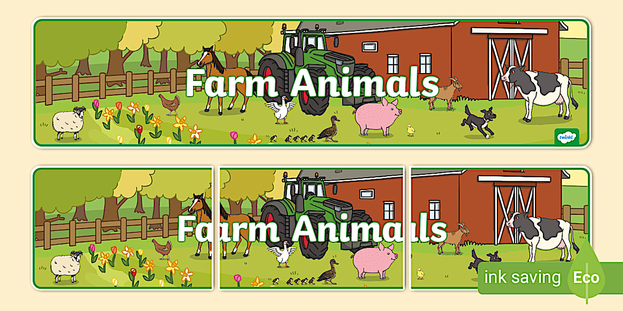 Farm Animals Display Banner (teacher made) - Twinkl