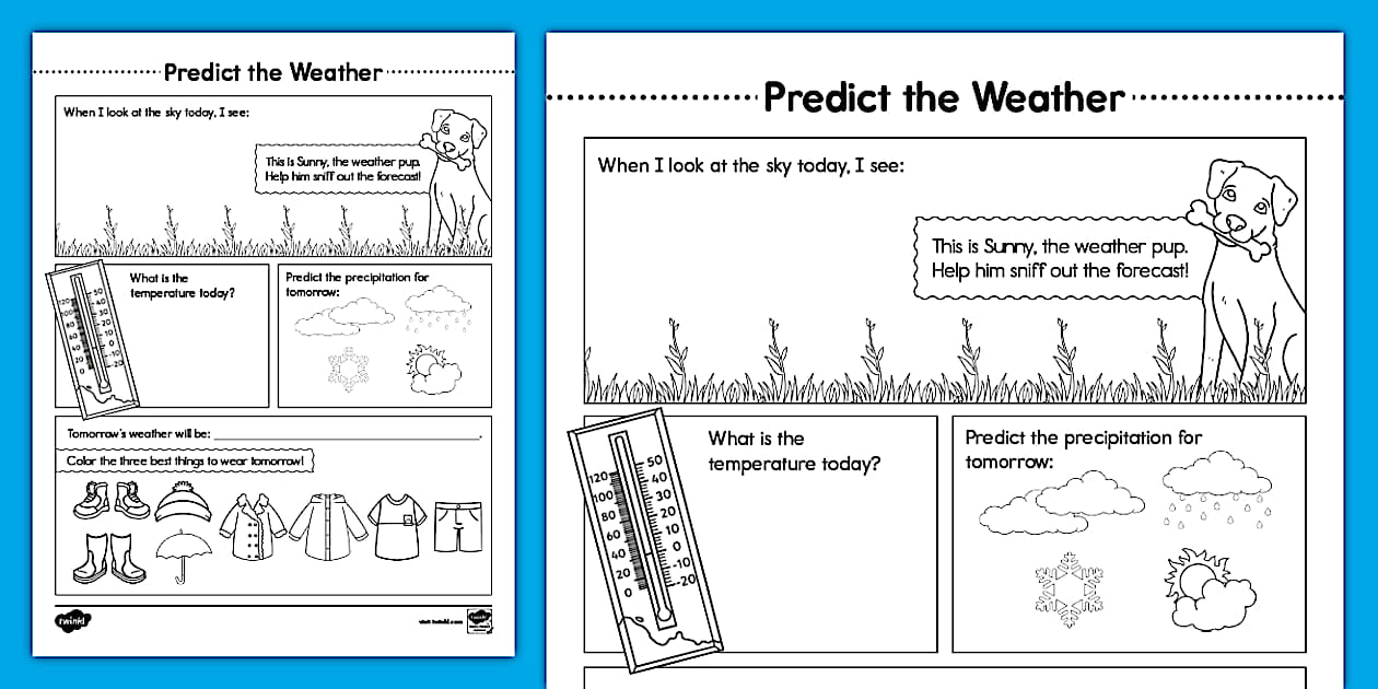 Early Childhood Weather Prediction Worksheet - Twinkl