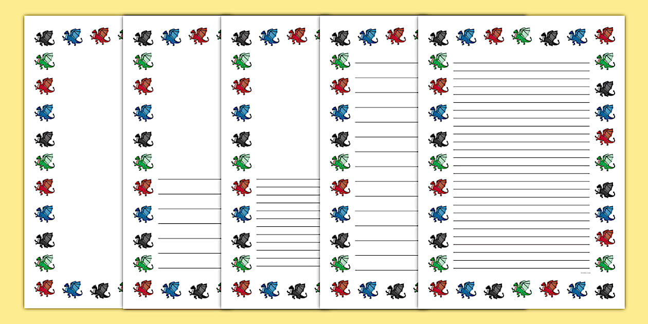 Chinese Dragon Mask Page Borders (professor feito) - Twinkl