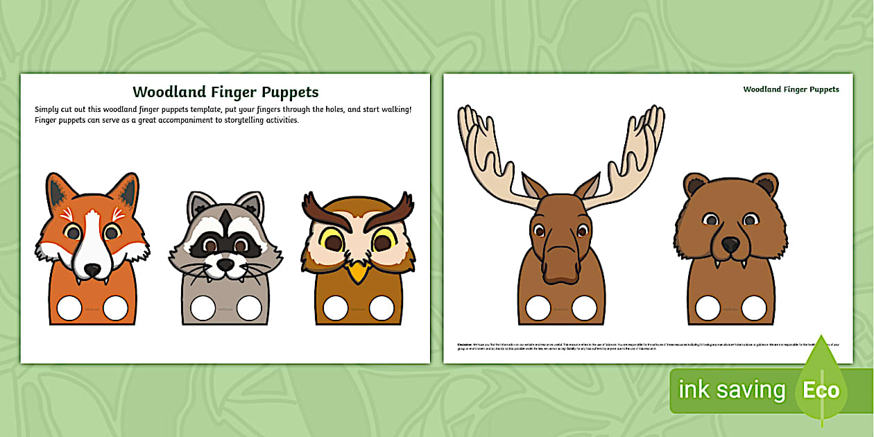 Printable Woodland Finger Puppets (teacher made) - Twinkl