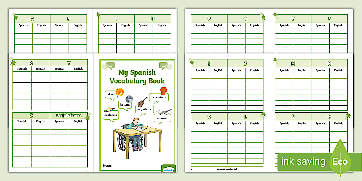 👉 Spanish: My Vocabulary Book