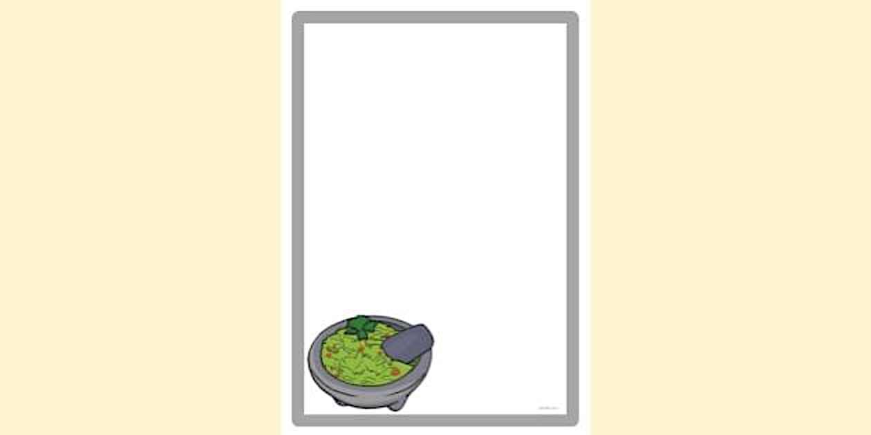 Simple Blank Guacamole Border | Page Borders | Twinkl