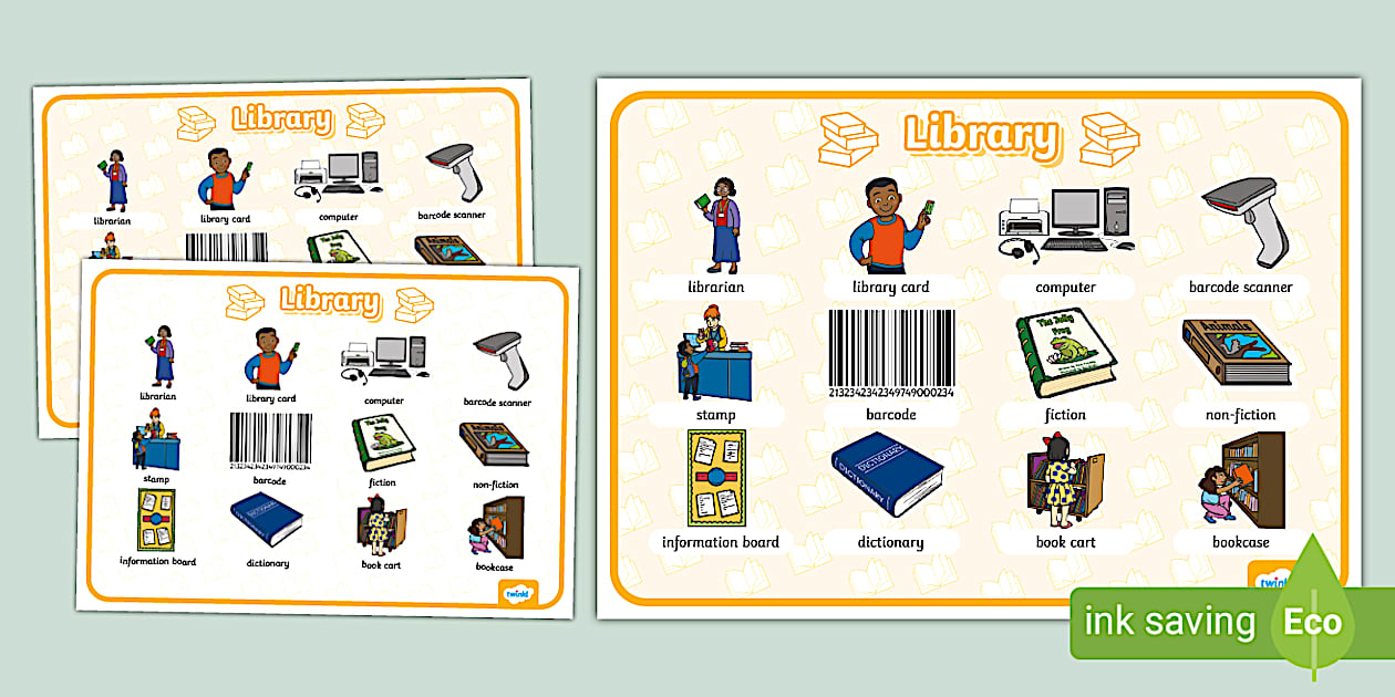 Library Word Mat (Teacher-Made) - Twinkl