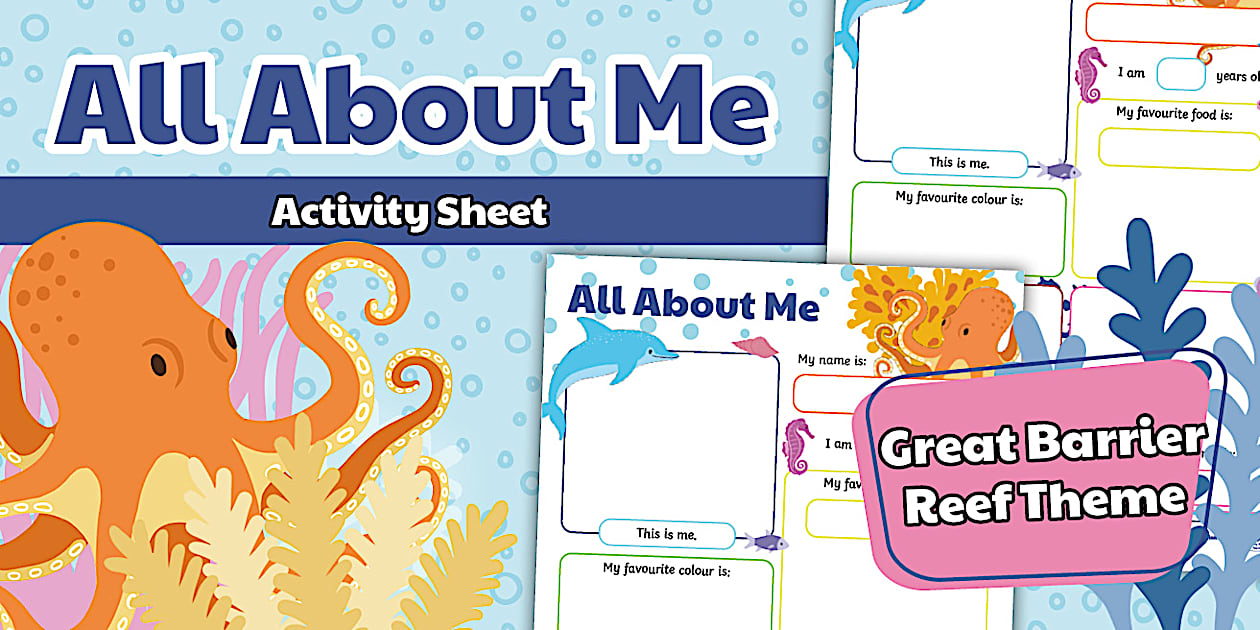 Great Barrier Reef Themed All About Me Activity Sheet