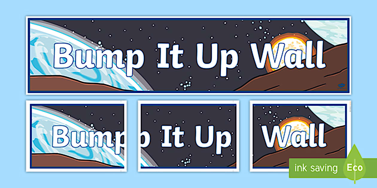 Space Themed Bump It Up Wall Display Banner - (teacher made)