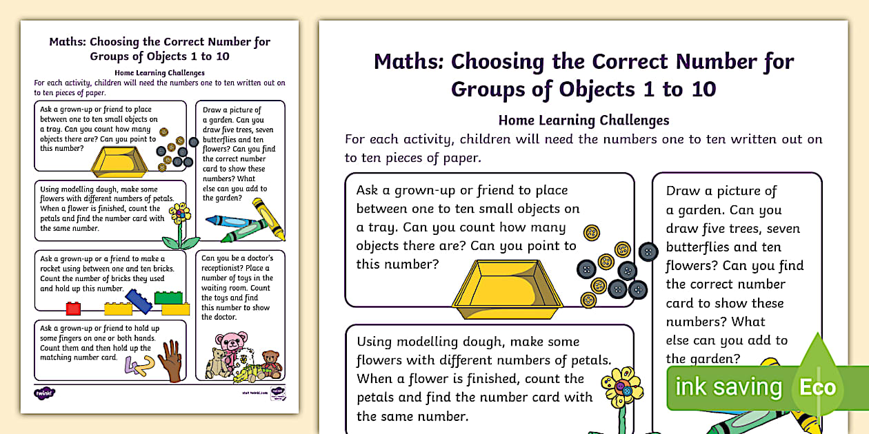 👉 EYFS Maths: Choosing the Correct Number for Groups of Objects 1 to 10 Home