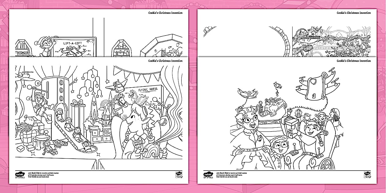 Christmas Colouring PDF | Cookie's Christmas Invention