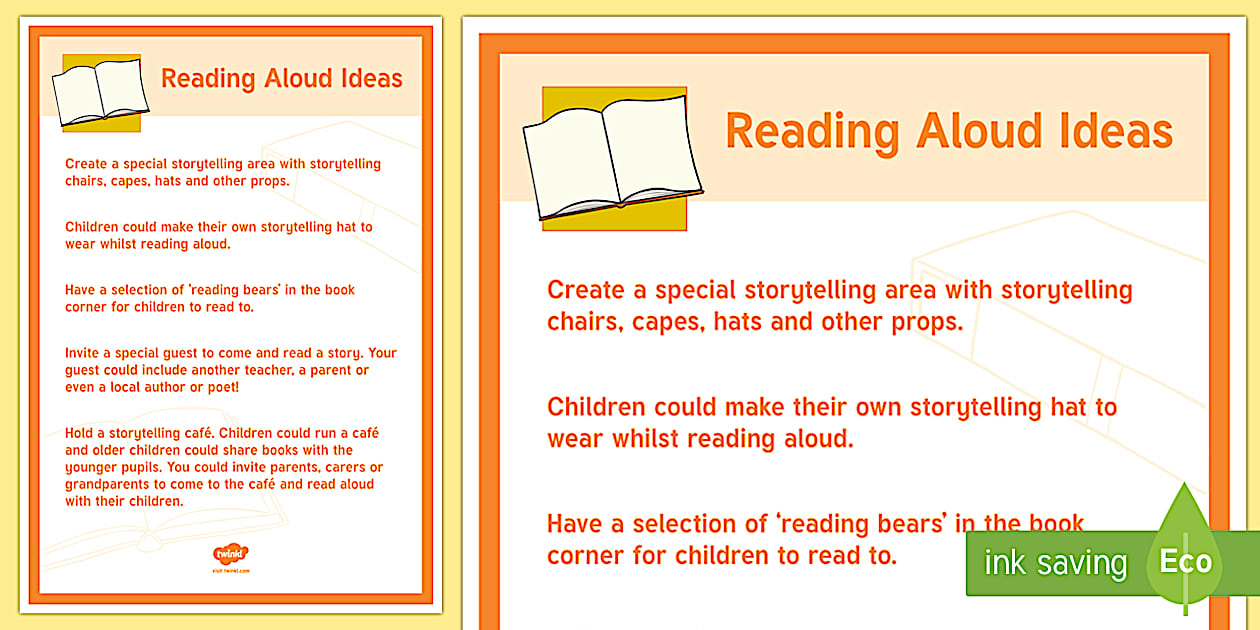 Reading Aloud Ideas Poster - Twinkl