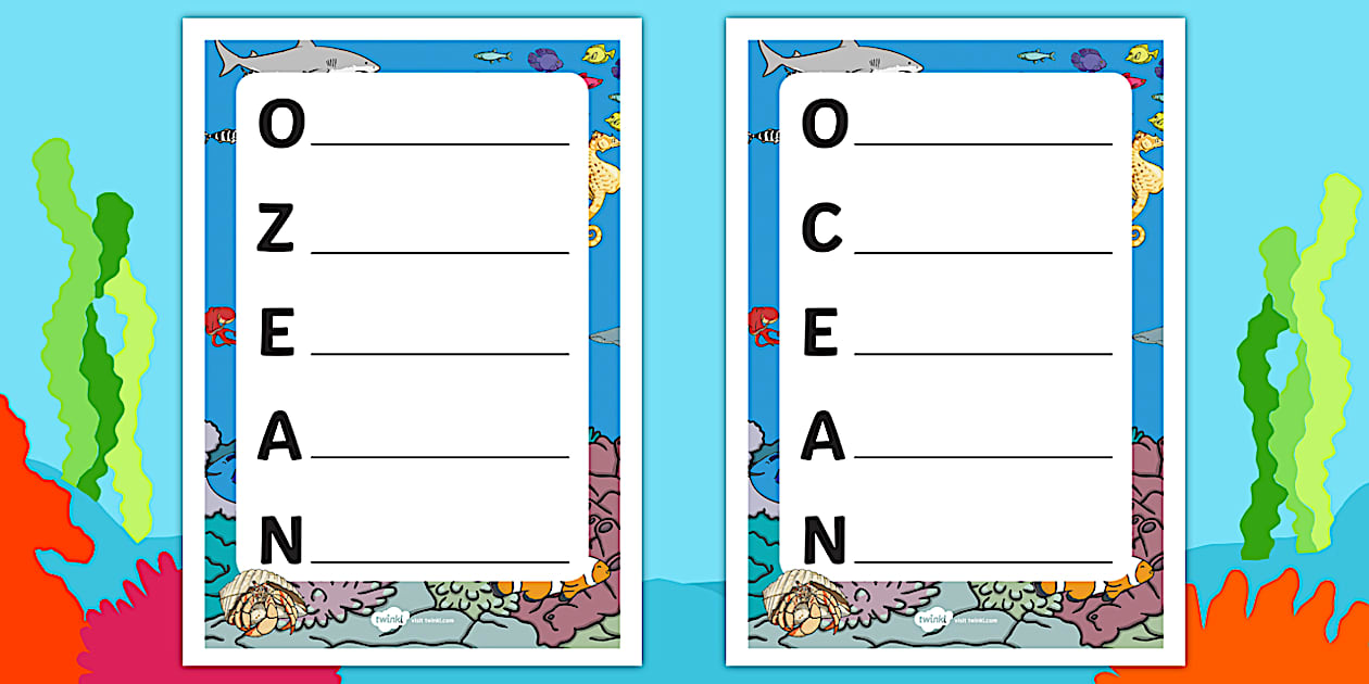 Under the Sea Acrostic Poem English/German - EAL - Twinkl