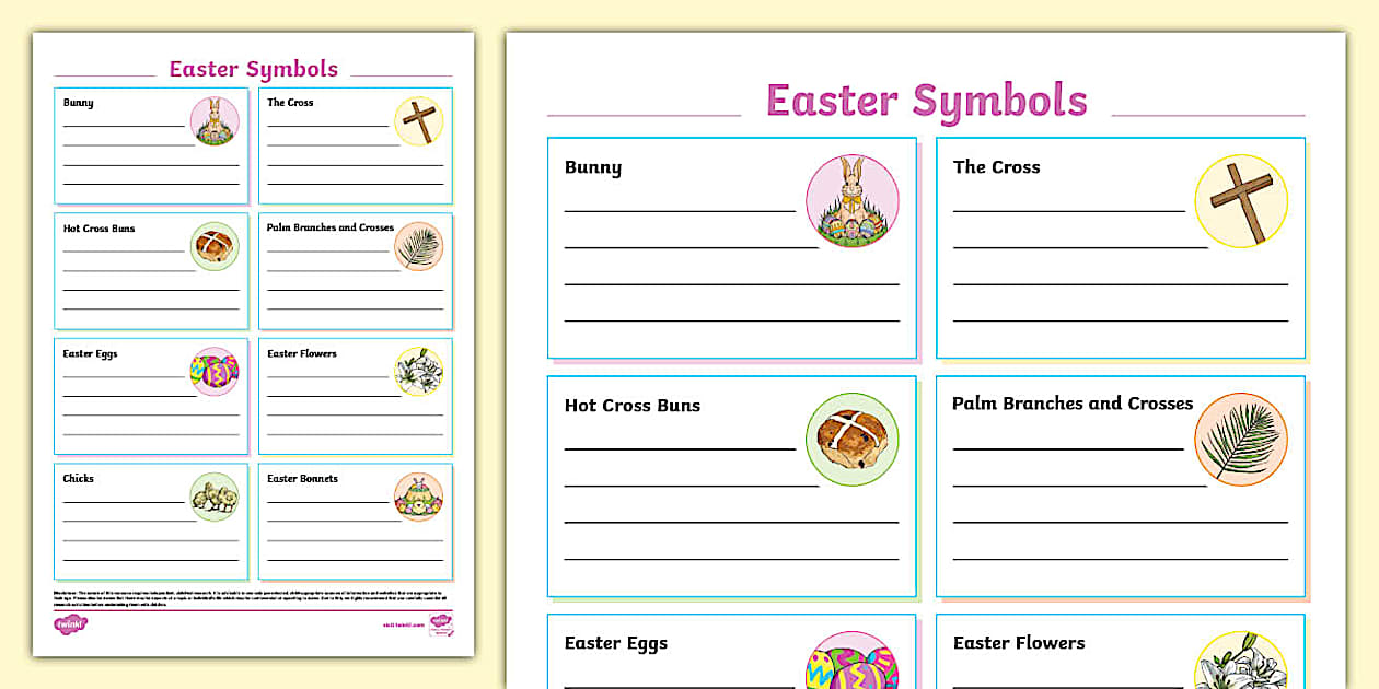 Easter Symbols Fact File Template (teacher made) - Twinkl