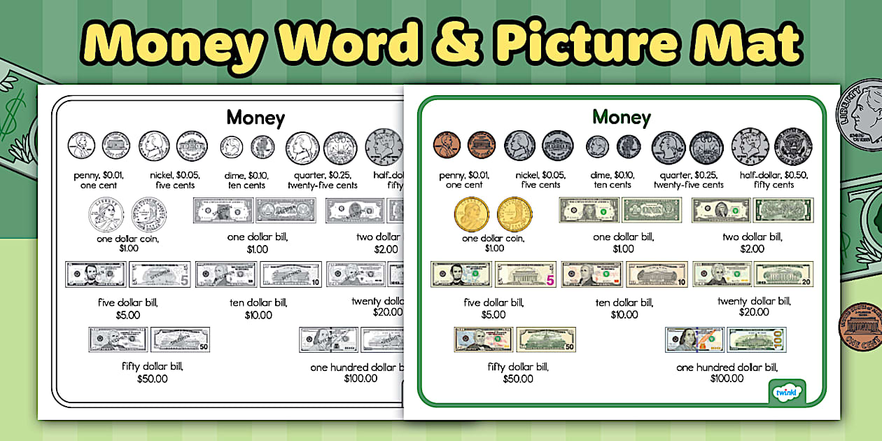Pictures of US Currency | Resource | Twinkl USA