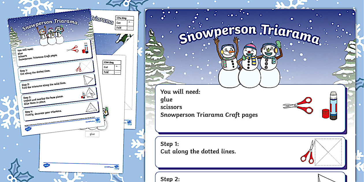 Snowperson Triarama Craft - Twinkl Crafts (Teacher-Made)