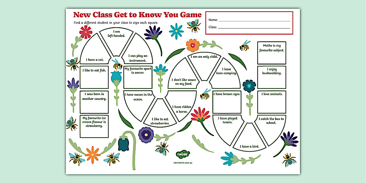 Bee-Themed Getting To Know You Game (teacher made) - Twinkl