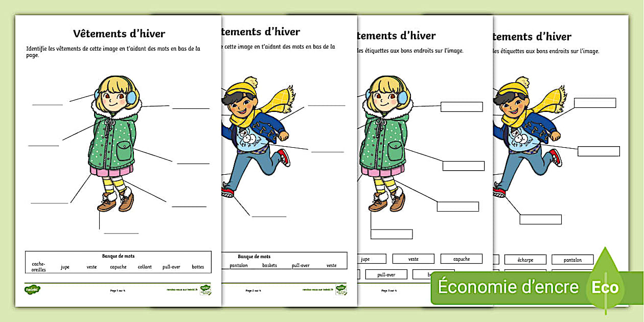 Titre: Activités sur les vêtements d'hiver - Twinkl