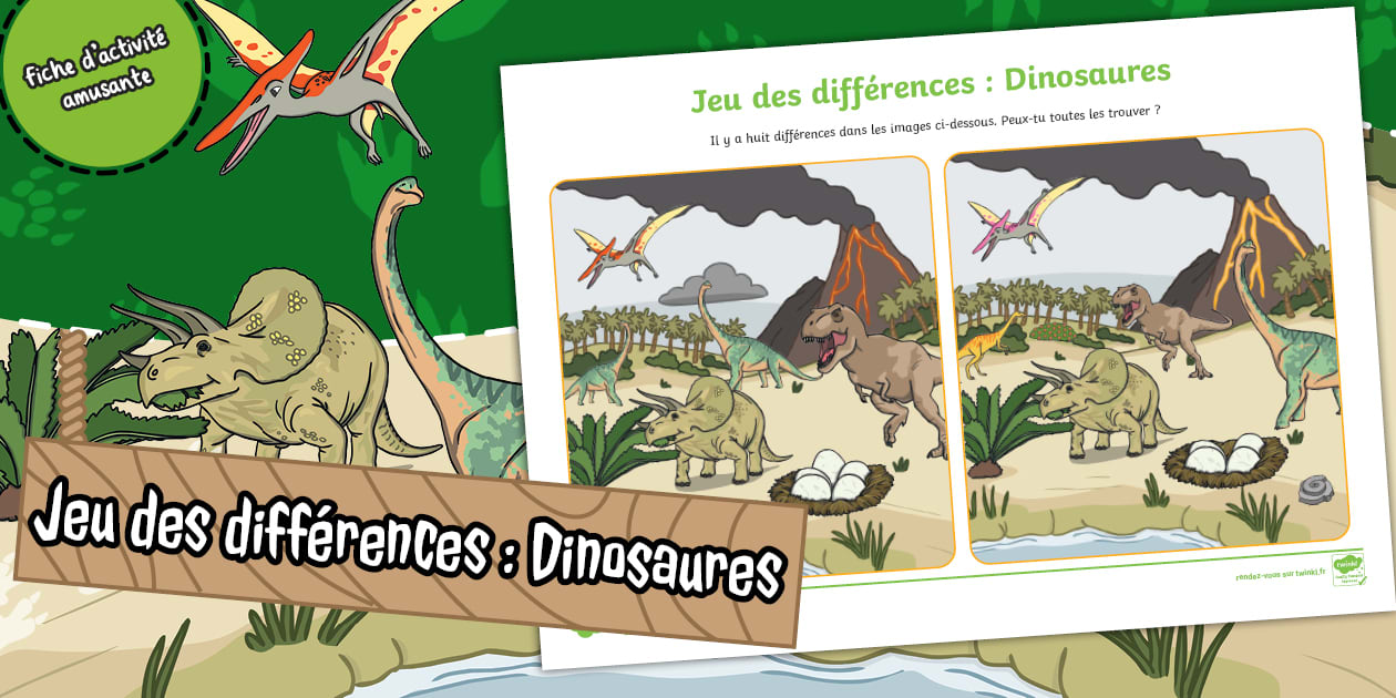 Jeu des différences : Dinosaures
