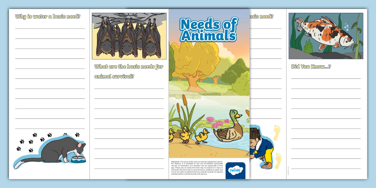 Needs of Animals Leaflet Template (Teacher-Made) - Twinkl