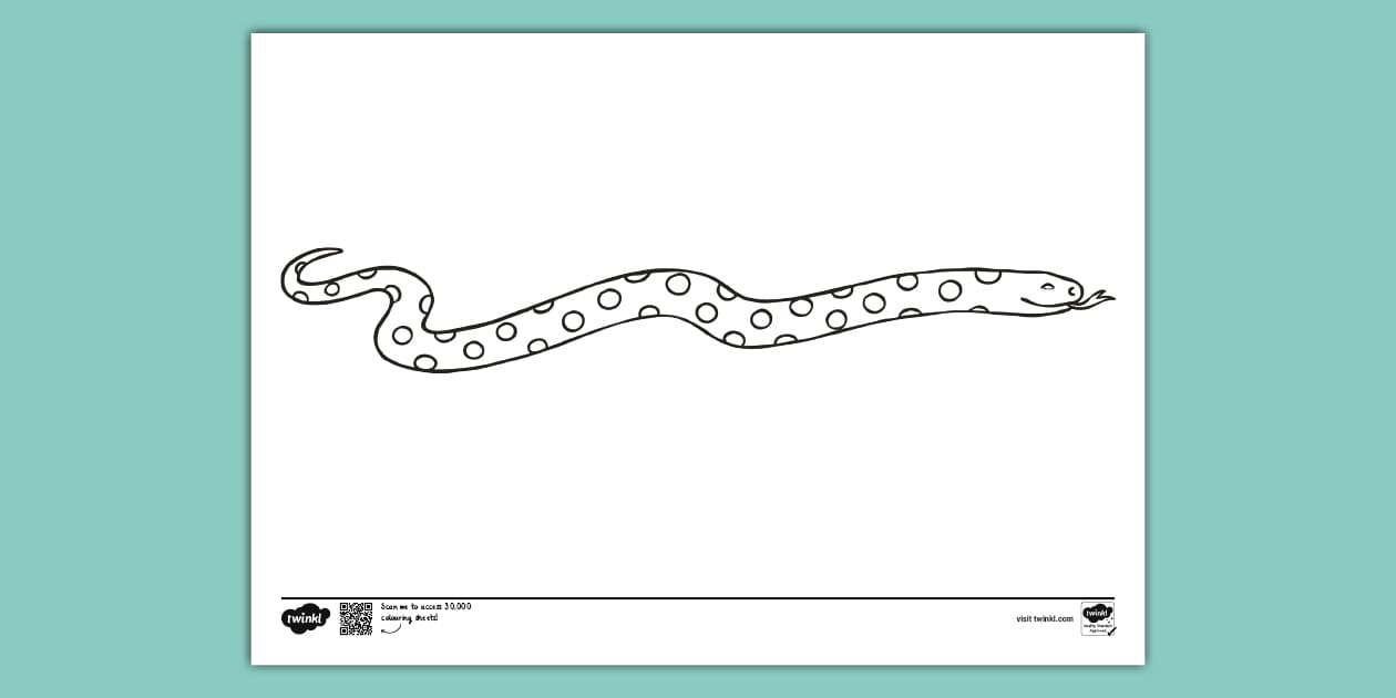 Spotty Snake Colouring Sheet - Colouring Sheets - Twinkl
