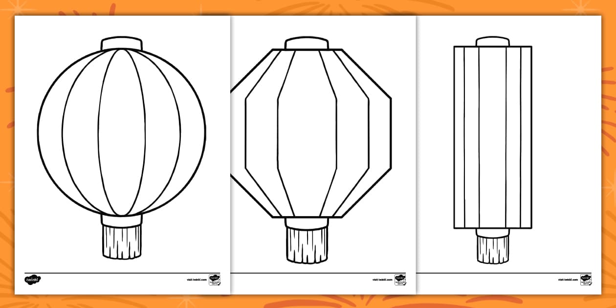 Chinese New Year Lantern Templates (teacher made) - Twinkl
