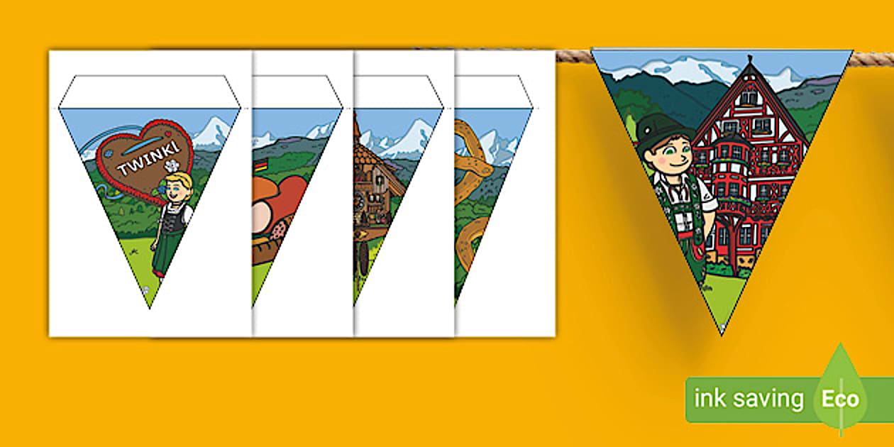 German Village Bunting (Hecho por educadores) - Twinkl