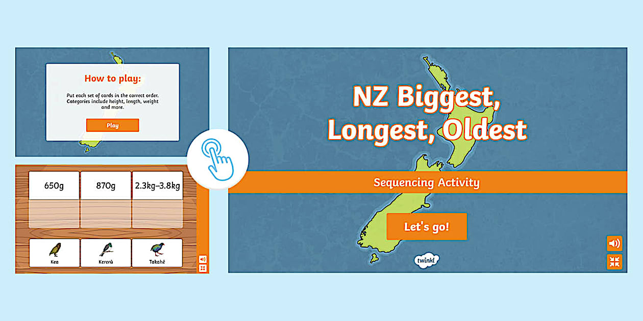 NZ Biggest, Longest, Tallest Interactive Sequencing Activity