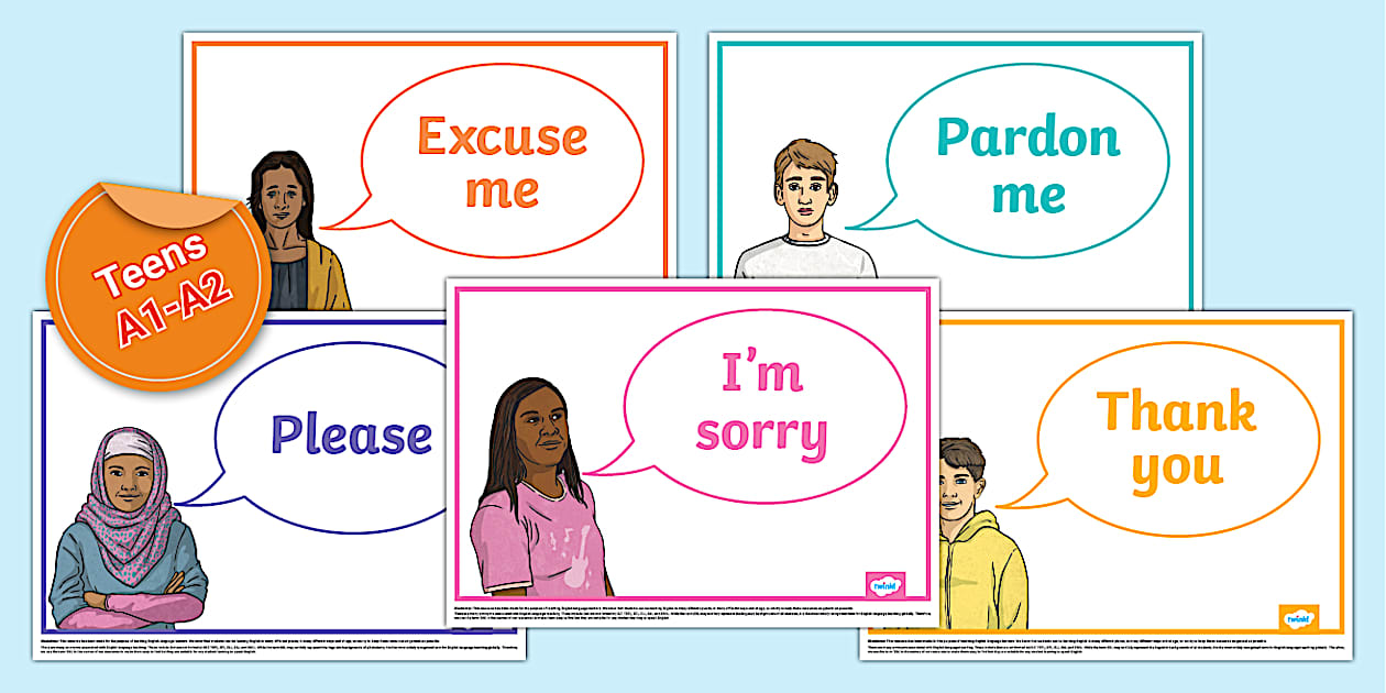 ESL Good Manners Vocabulary Display Posters [Teens, A1-A2]