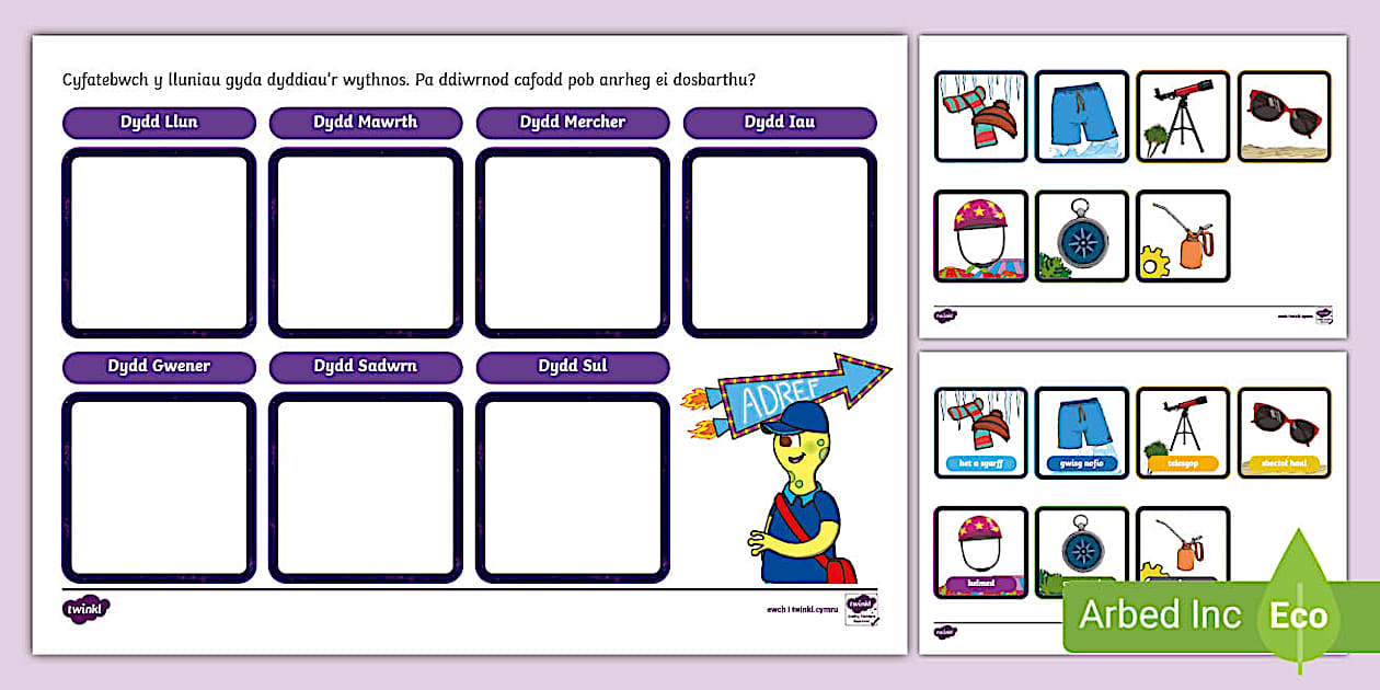 Gêm Trefnu Dyddiau'r Wythnos (Teacher-Made) - Twinkl