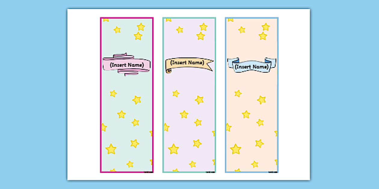 Editable Personalised Ribbon Bookmarks (teacher made)