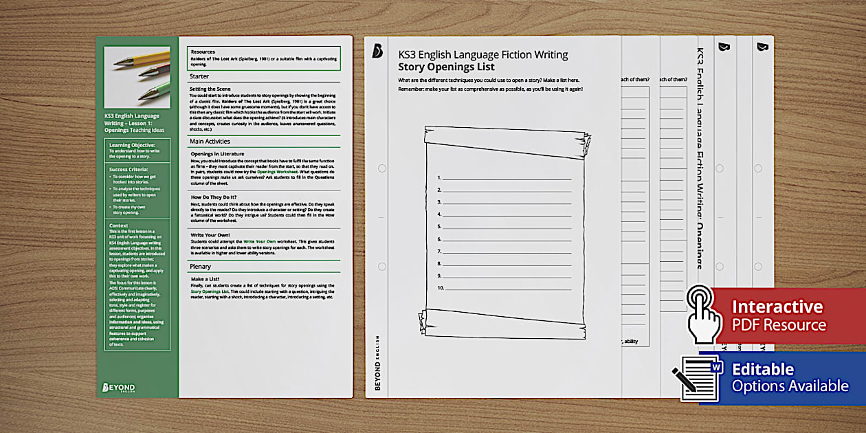 Creative English Lesson | KS3 Story Openings | Beyond