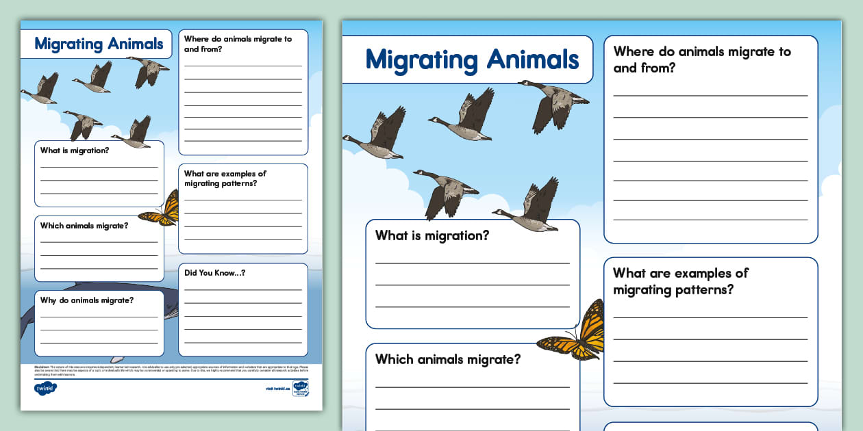 Migrating Animals Fact File Template (l'enseignant a fait)