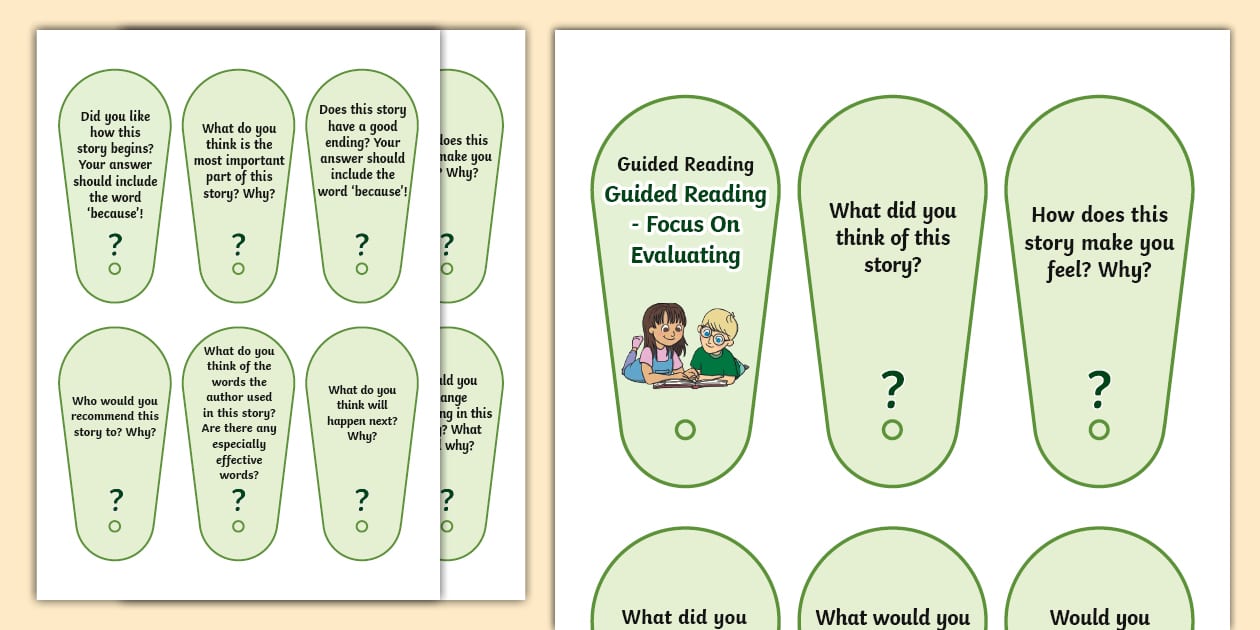 Guided Reading Fan - Focus On Evaluating (teacher made)