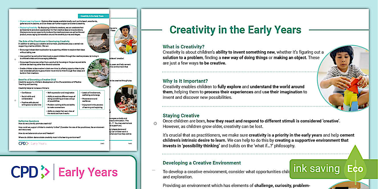 Creativity in the Early Years Handout | CPD | Twinkl
