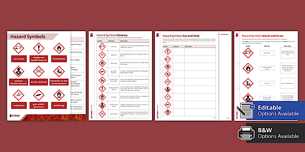 Hazard Symbols Resource Pack | Science | Beyond Secondary
