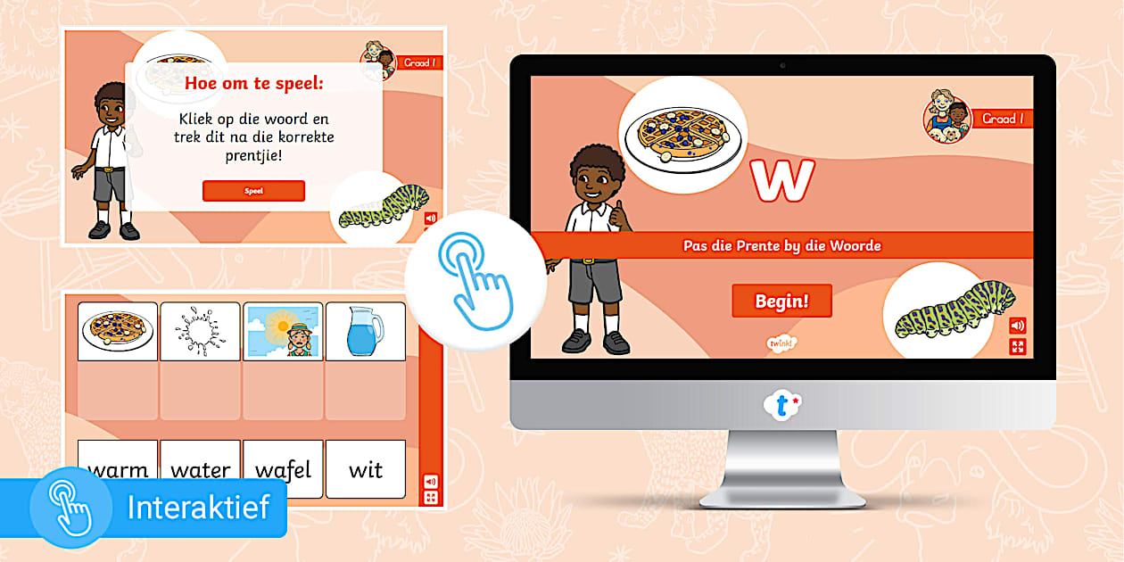 Graad 1 Klanke Aanlynspeletjie w - Twinkl