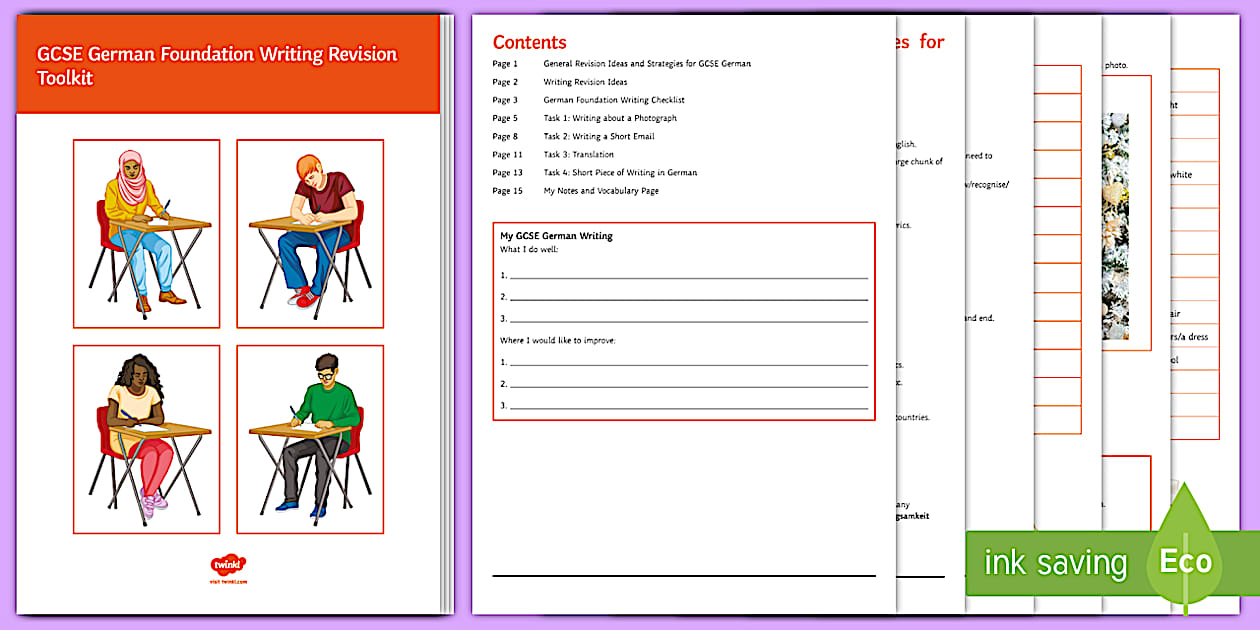 GCSE Foundation Writing Revision Toolkit Booklet German